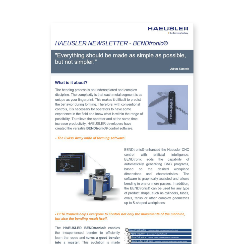 Home | HAEUSLER AG - manufacturer of round bending machines
